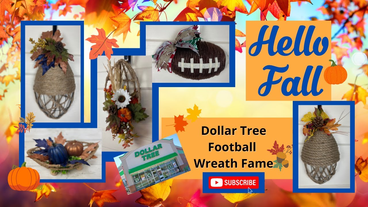 How to Make Fall Decor using Dollar Tree Football Frame - YouTube