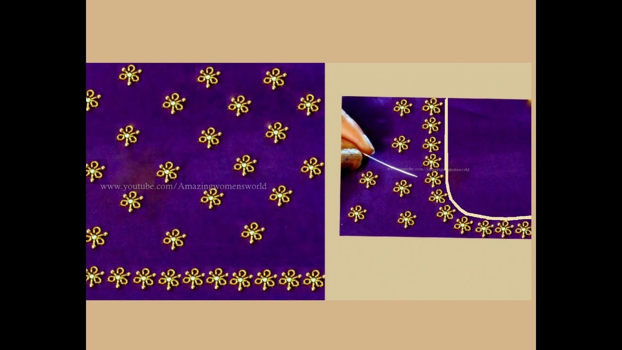 Most Beautiful Buti Design with Normal Stitching Needle- Same Like Aari ...