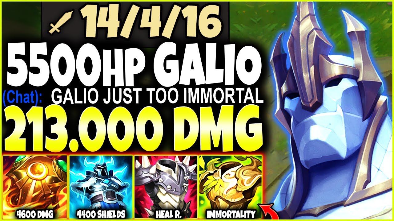 Galio became an IMMORTAL 1v9 CARRY MACHINE ~ 5500hp & 213.000 TOTAL DMG ...