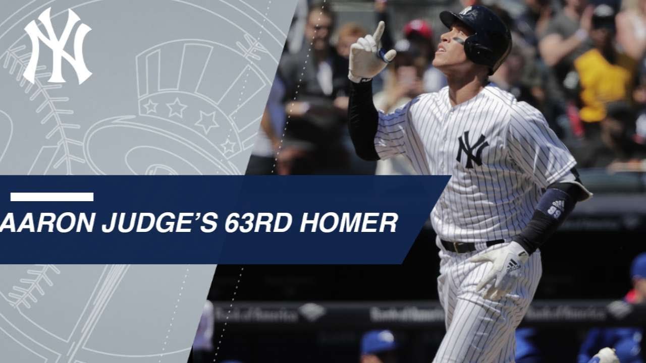 Aaron Judge belts his 63rd career home run - YouTube