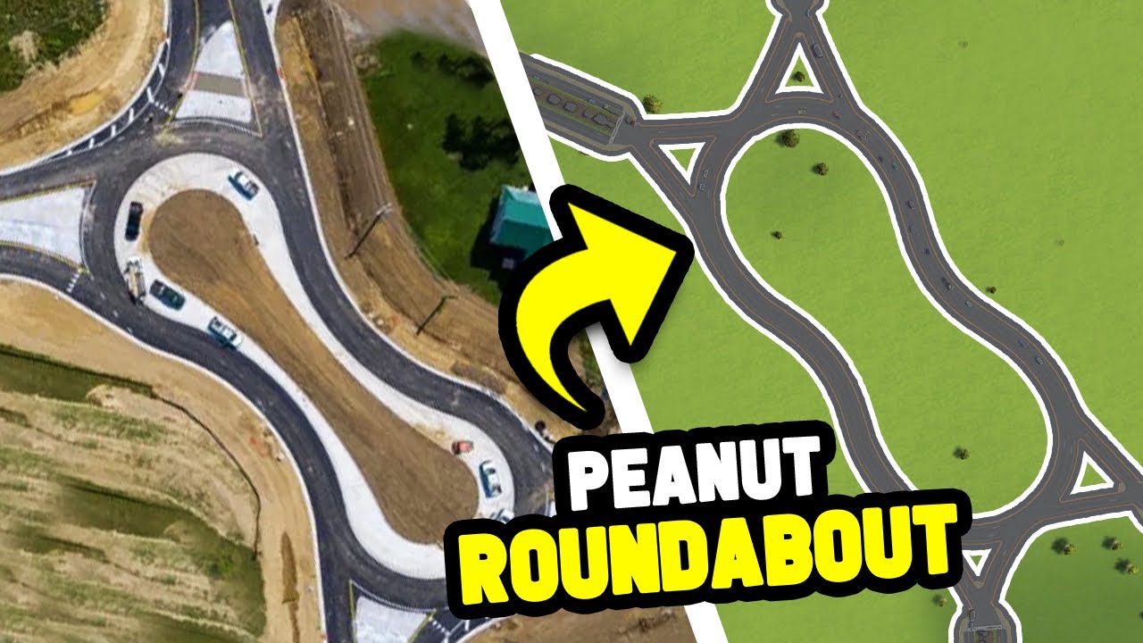 Recreating The PEANUT ROUNDABOUT in CITIES SKYLINES - YouTube