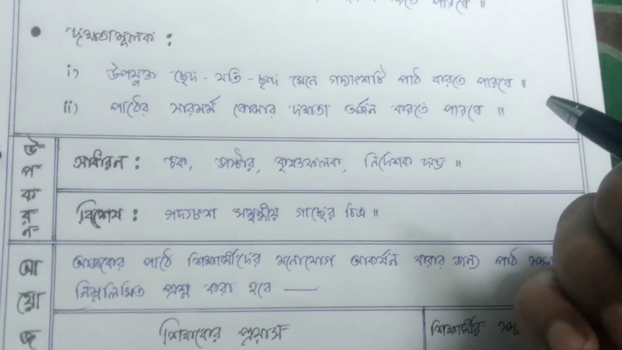 Lesson plan 2 ,BENGALI SUBJECT for only B.ED & D.EL.ED , Bengali Lesson ...