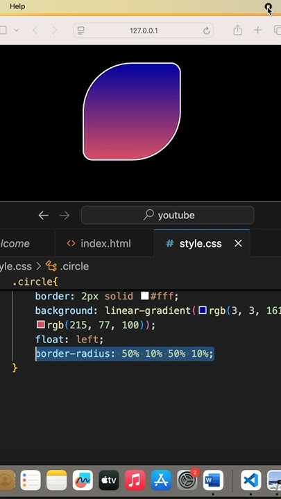 A cool border radius using CSS #foryou #coding #CSS #shorts #10million #cssborderradius - YouTube