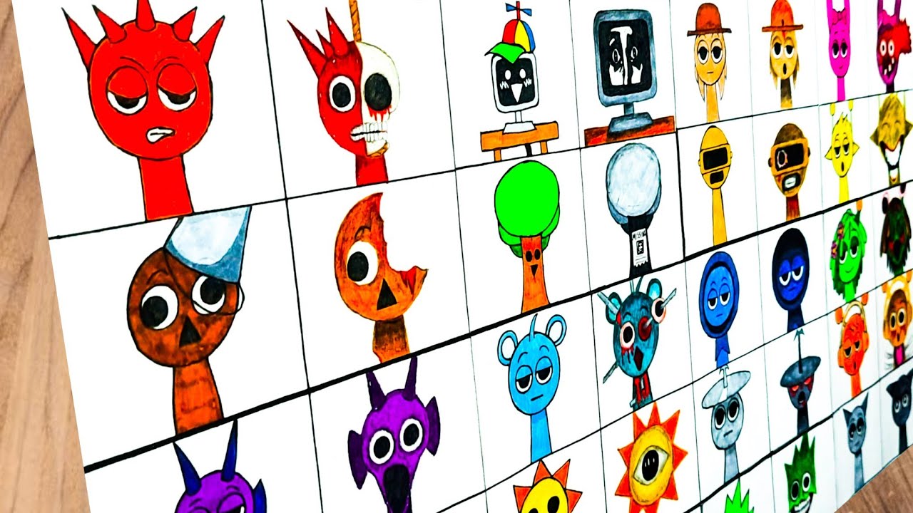 Drawing All Incredibox Sprunki || BEHIND THE SMILES ( #incredibox # ...