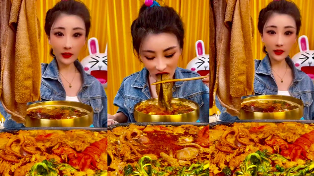 ASMR Chinese eating yummy spicy food - YouTube