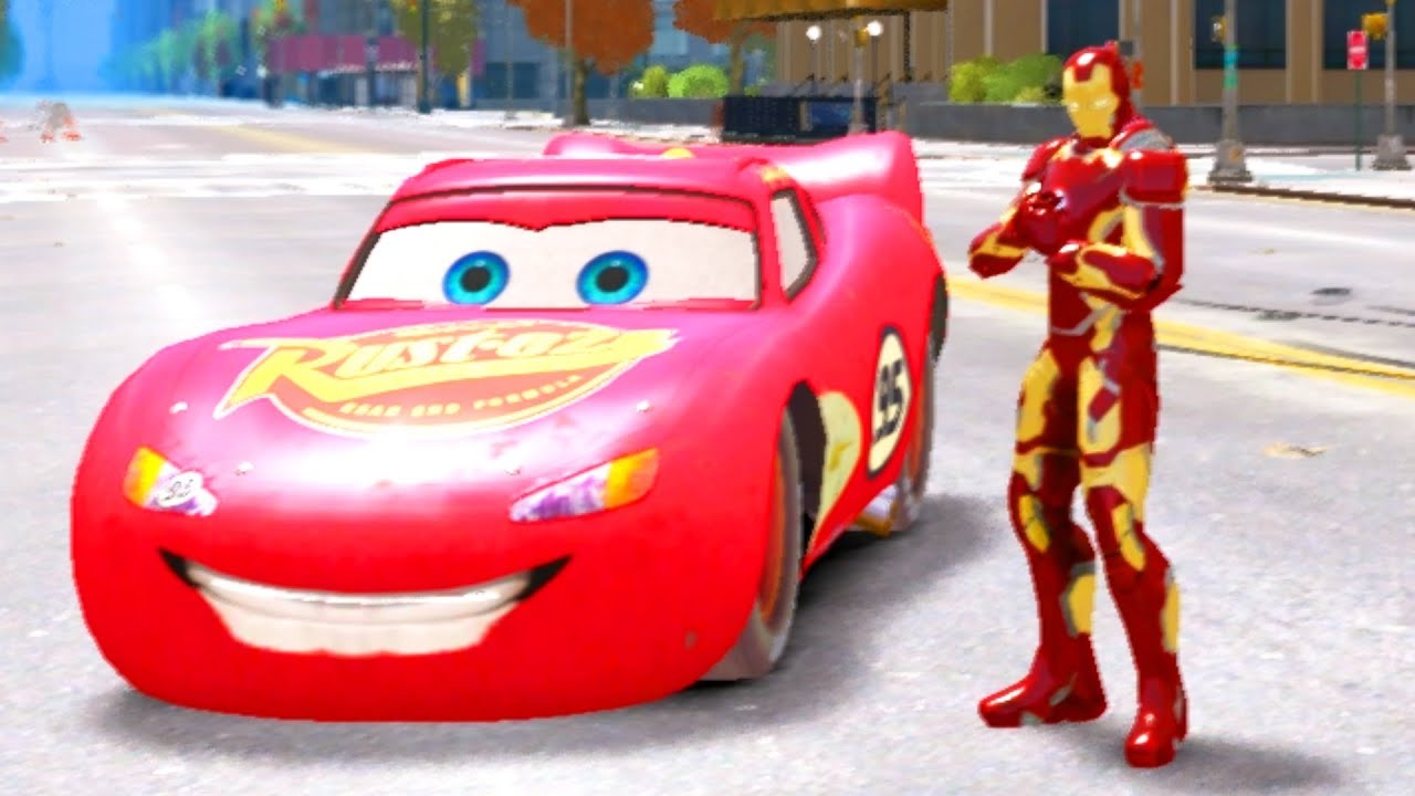 IRON MAN meets Lightning MCQUEEN CARS! Custom Red Color Disney Pixar ...
