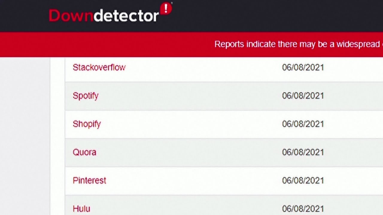 Major websites back online after widespread outage - YouTube