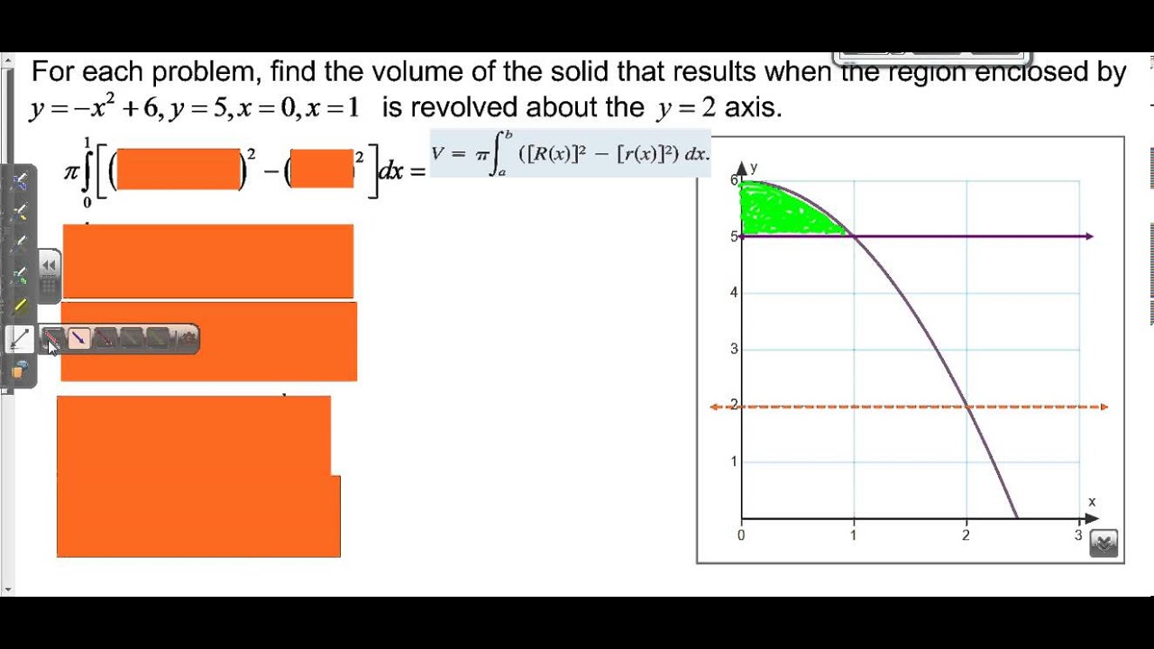 Washer method revolved about y = 2 - YouTube