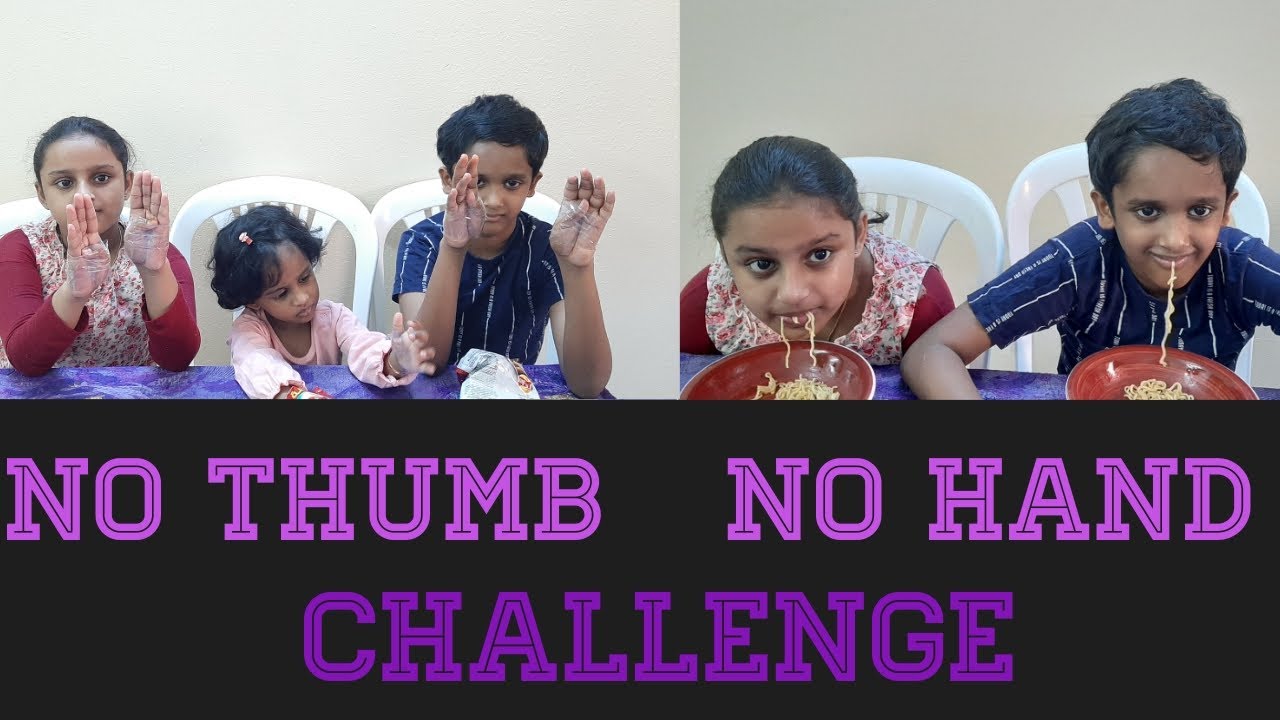 NO THUMB CHALLENGE//NO HAND CHALLENGE - YouTube