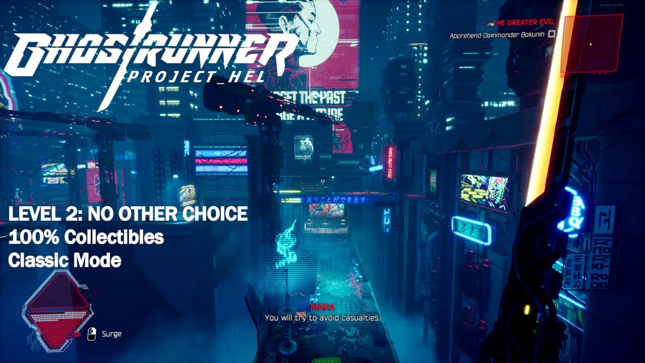 Ghostrunner: Project Hel - Level 2: No Other Choice (Classic Mode, 100% Collectibles) - YouTube