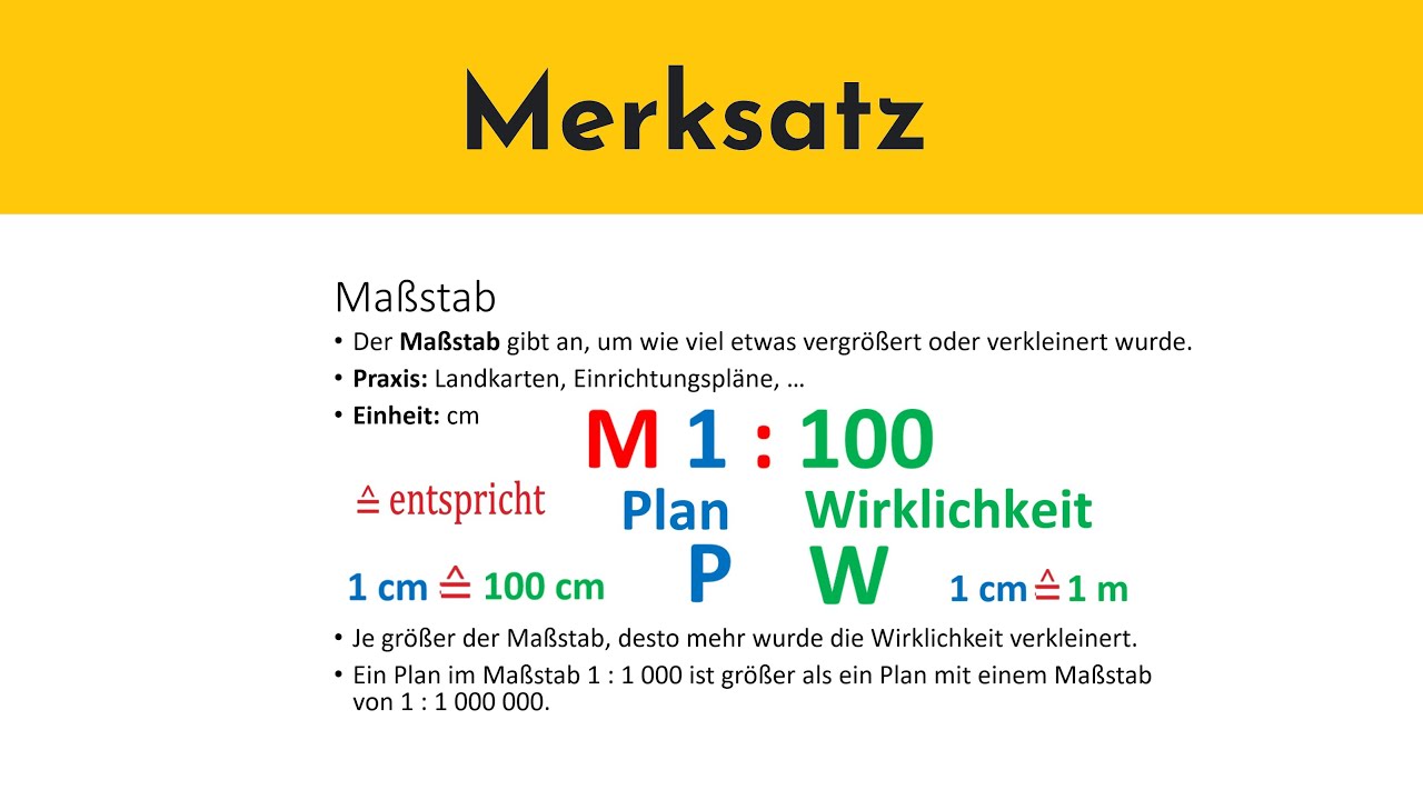 Maßstab - Zeichnen, Messen und Konstruieren - YouTube