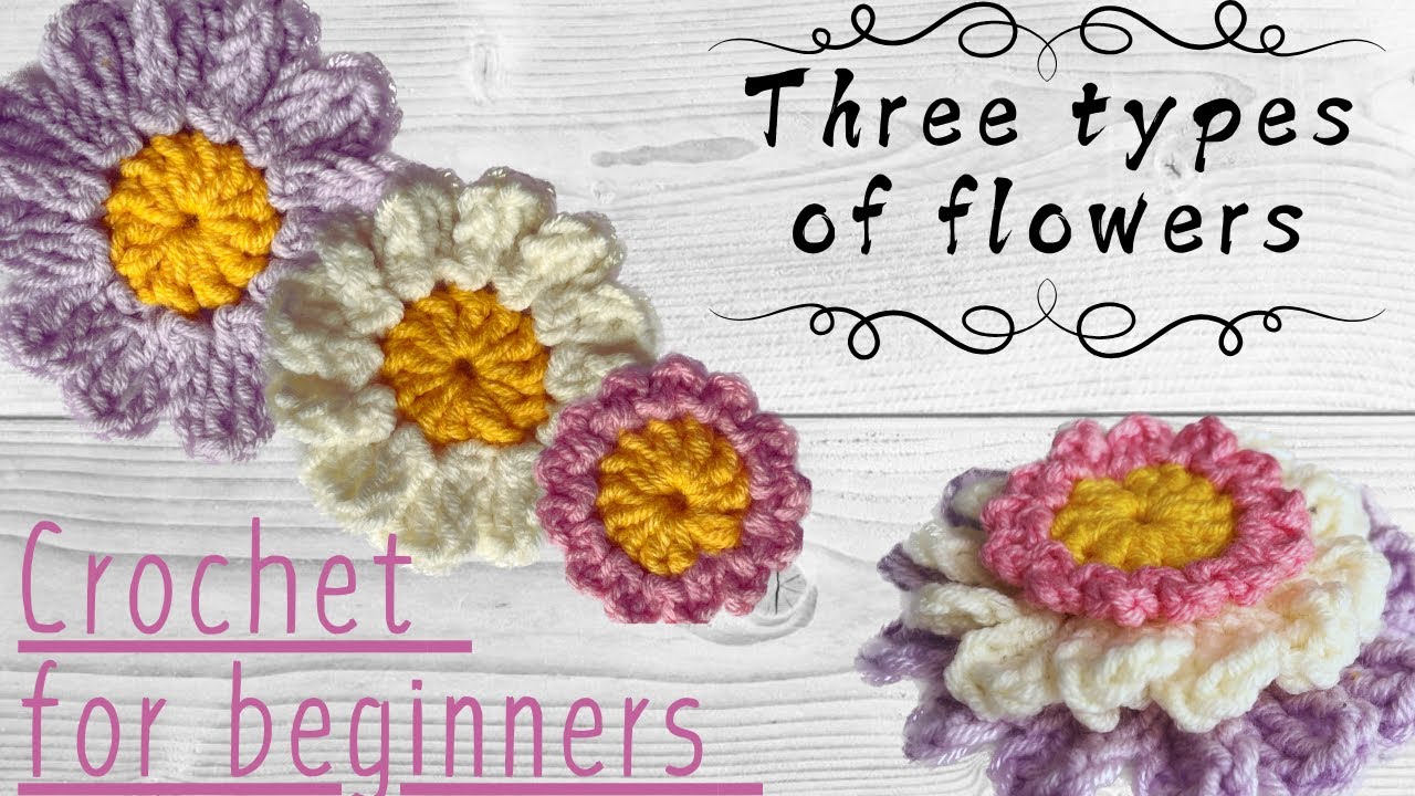 How to CROCHET a simple FLOWER | Crochet tutorial for beginners - YouTube