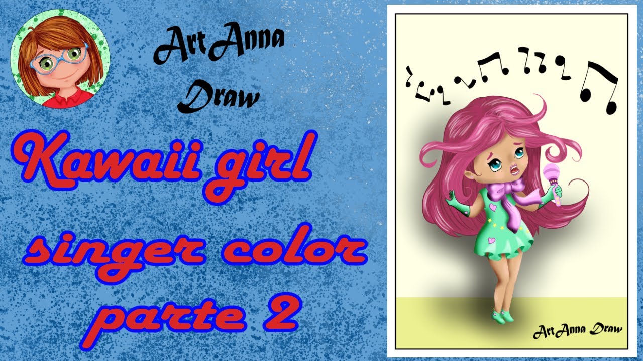 Kawaii Singer speed draw color - YouTube