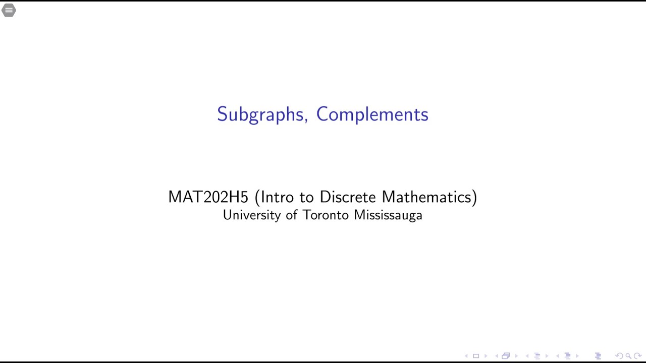 MAT202: Subgraphs, Complements - YouTube