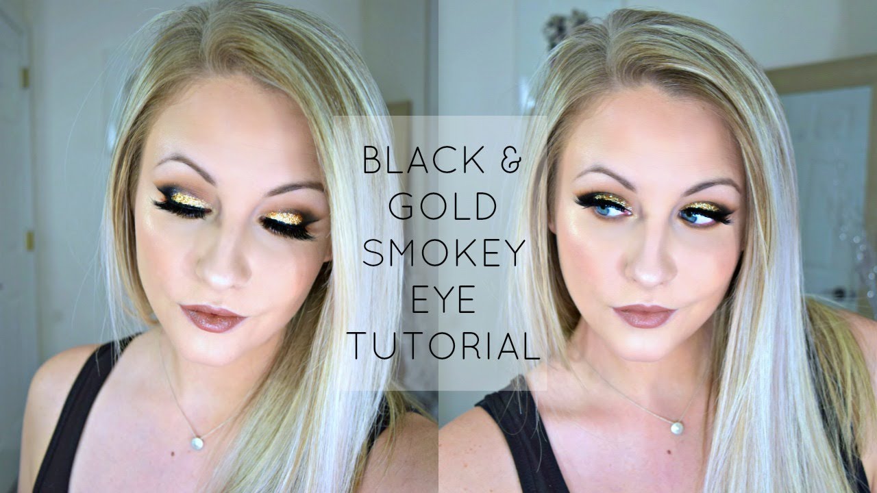 BLACK & GOLD SMOKEY EYE TUTORIAL - YouTube