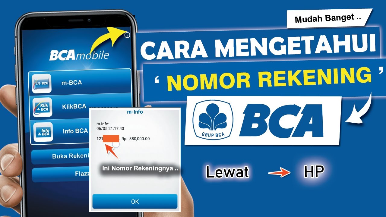 Cara CEK Nomor Rekening BCA Lewat BCA Mobile | Cukup Lewat HP - YouTube