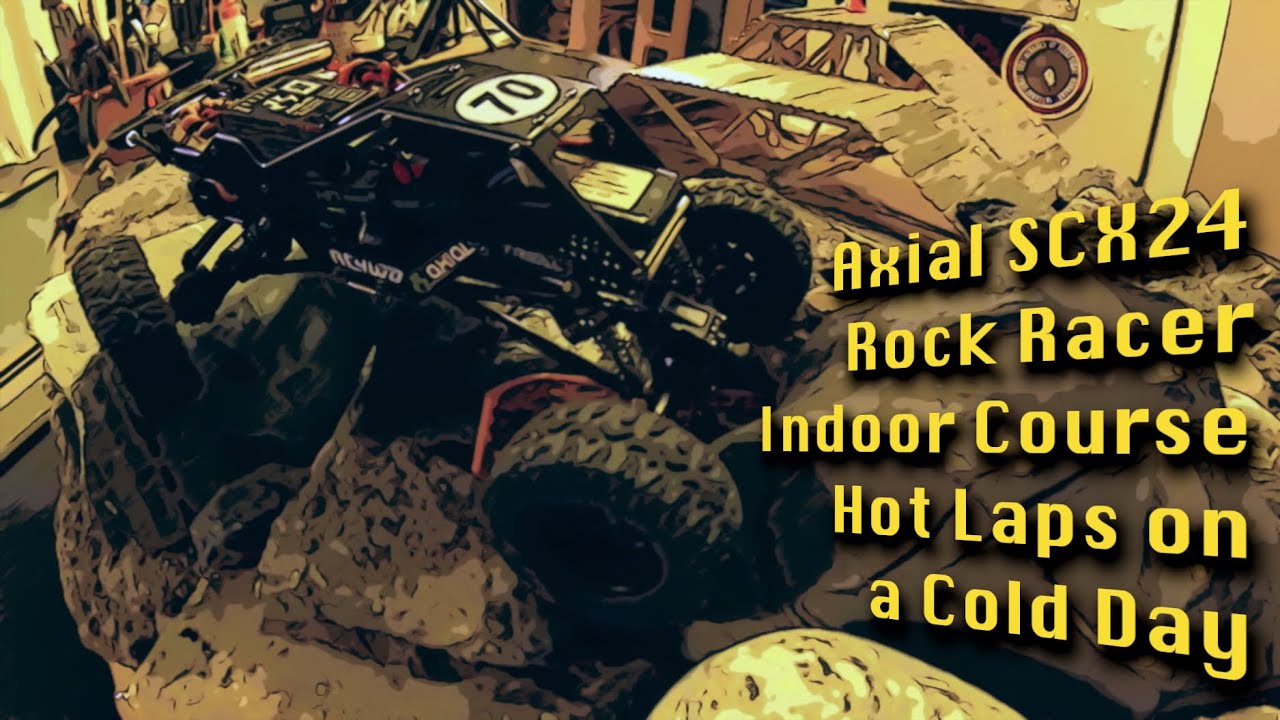 Axial SCX24 Rock Racer - Indoor Course Hot Laps on a Cold Day - YouTube