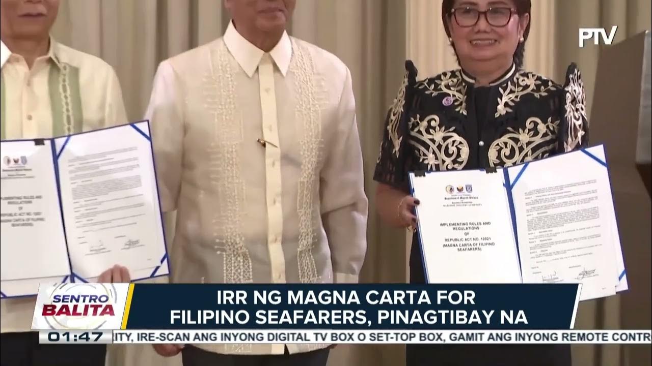 IRR ng Magna Carta of Filipino Seafarers, pinagtibay na; - YouTube