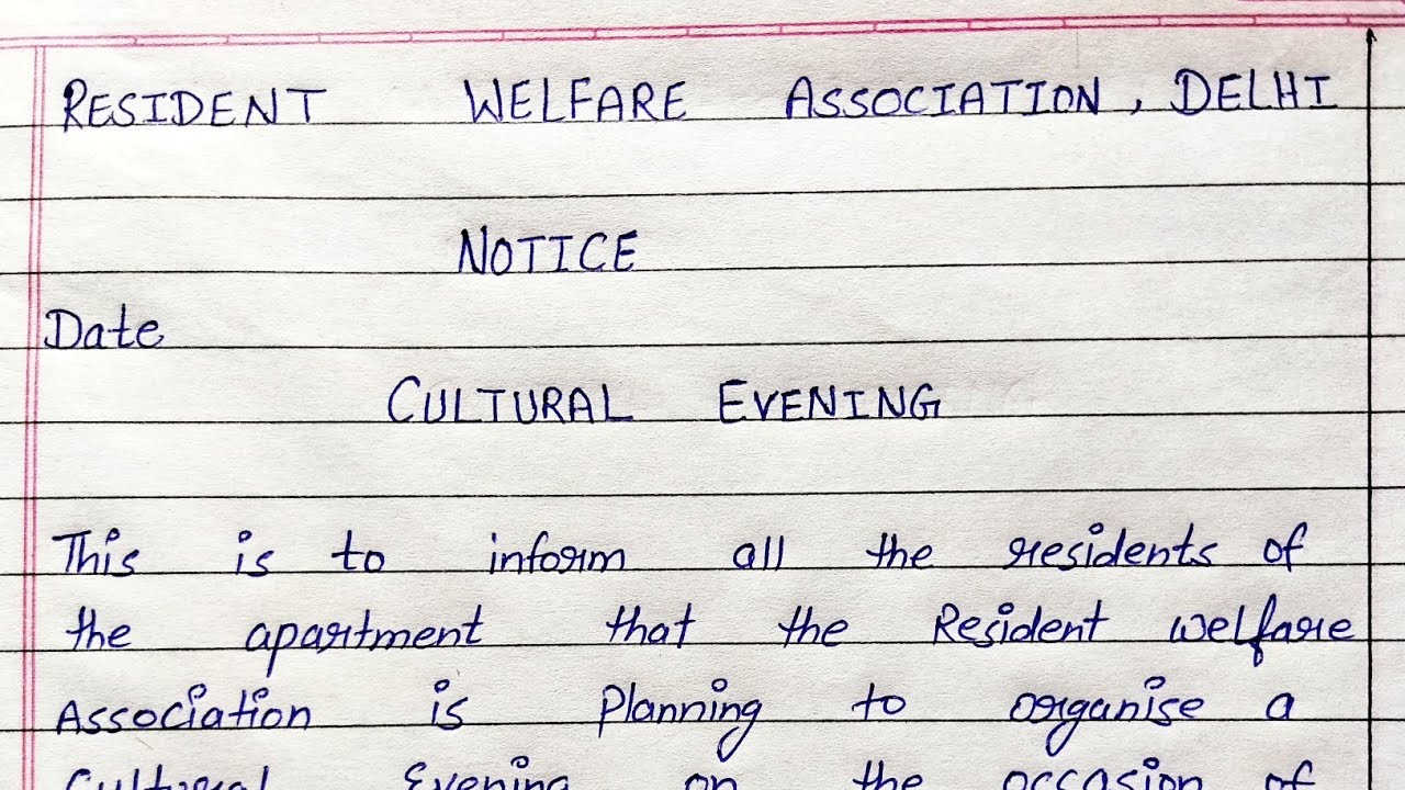 How to write notice on cultural evening || Notice writing on cultural ...
