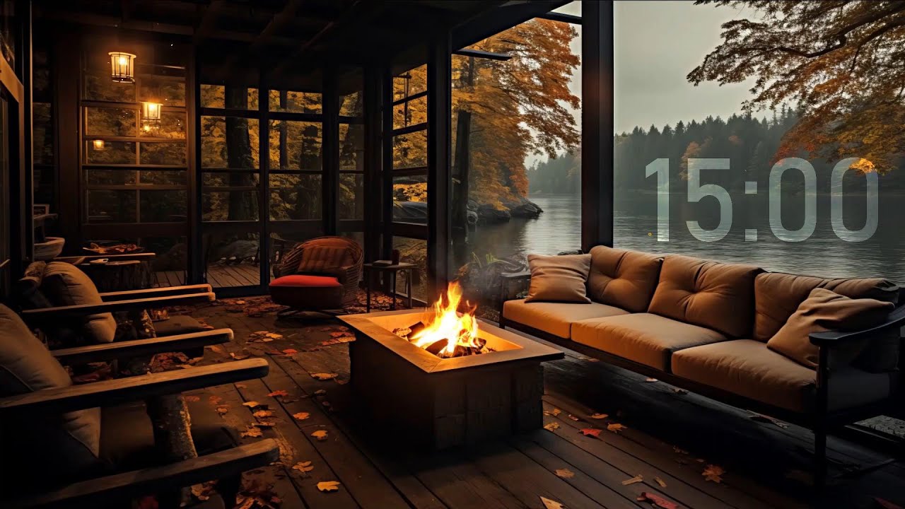 15 Minute Timer for Fall | 🍁 Cozy Fall Cabin Retreat 🍂 | 15 Minutes of ...
