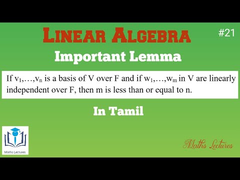 Important Lemma | Linearly independent lemma | Linear Algebra | In ...