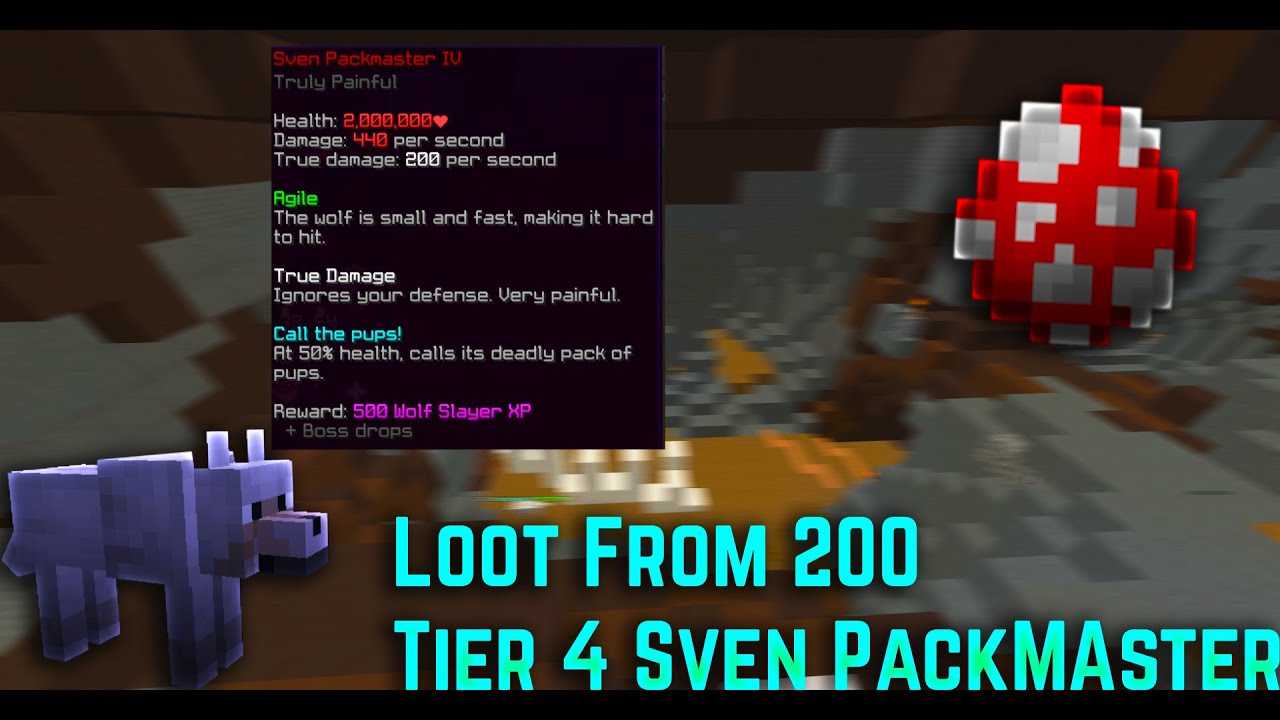 Loot From 200 Tier 4 Sven Packmaster | Hypixel Skyblock | #3 - YouTube