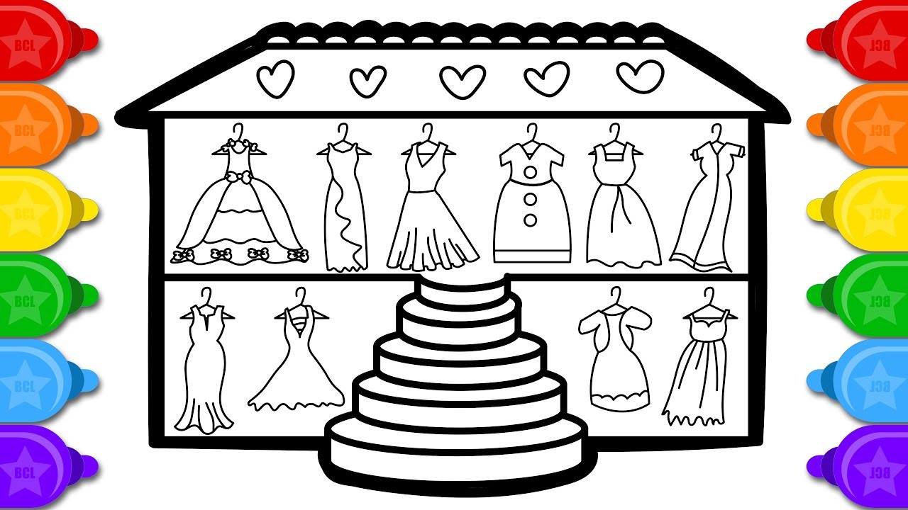 Dress House Coloring and Drawing for Kids | How to draw a Dress House ...