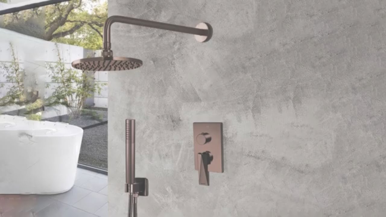 Bravat Wall Mounted Shower Set With Valve Mixer 2-Way Concealed In ...