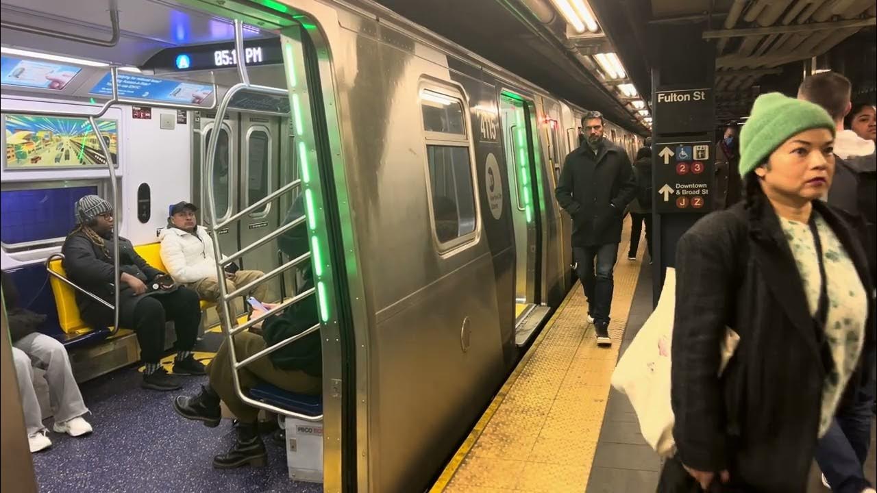 4K⁶⁰: 207 St bound R211A A at Fulton St (4115/4074) - YouTube