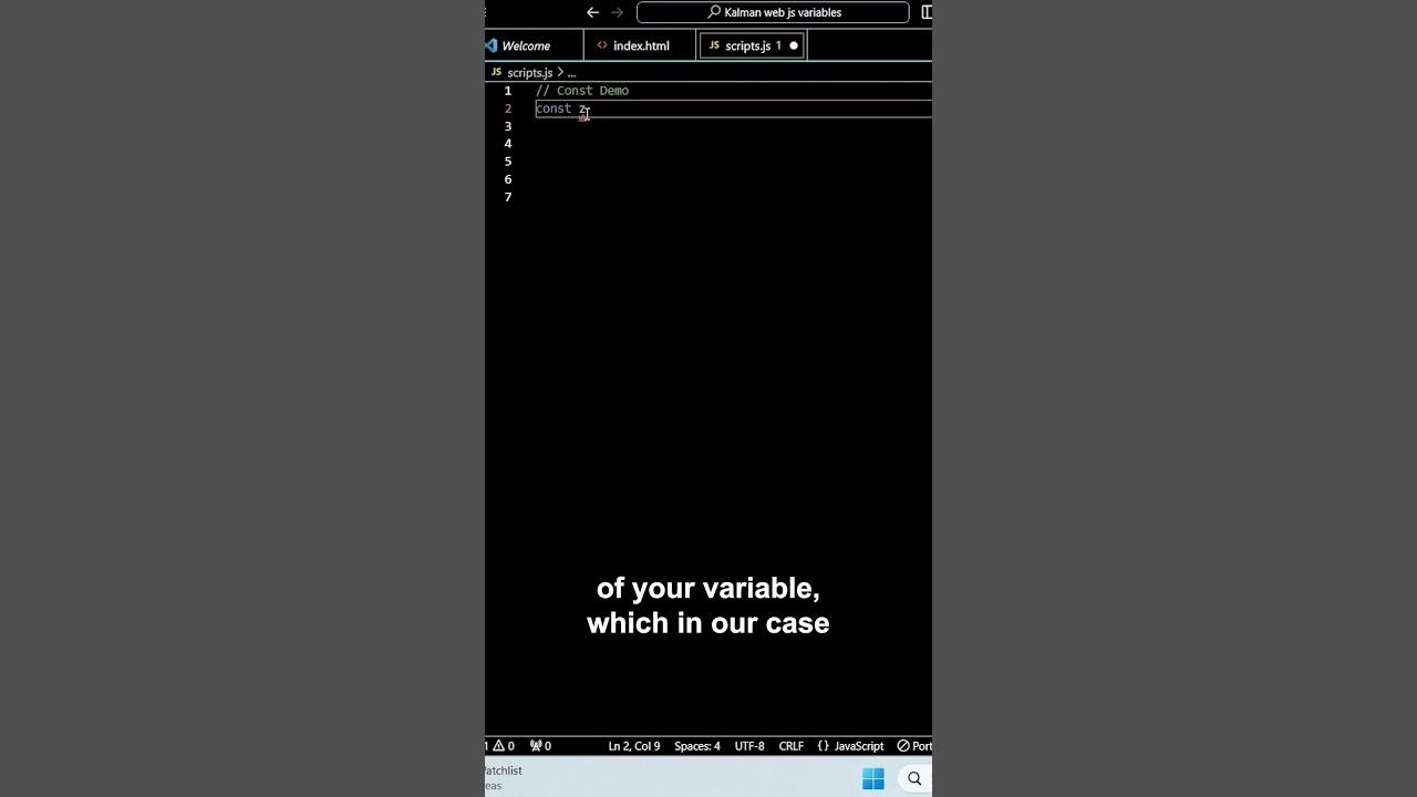 Master Const For Javascript Variable Creation Javascript Simplified Youtube 