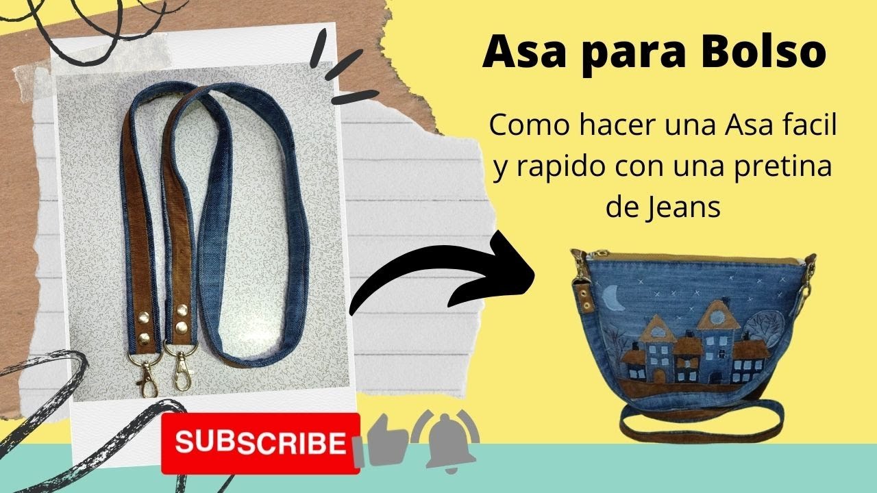 Como hacer una Asa o Correa para Bolso fácil y rápido #costuracreativa ...