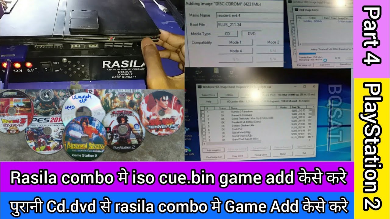 Rasila combo ps2 me iso cue bin game file kese add kare | rasila combo ...