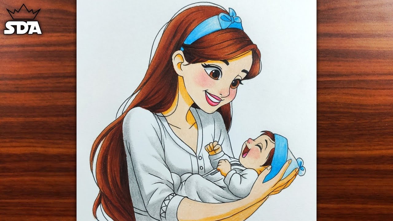 How to Draw Mother with Baby || Mother's Day Drawing || Pencil sketch ...
