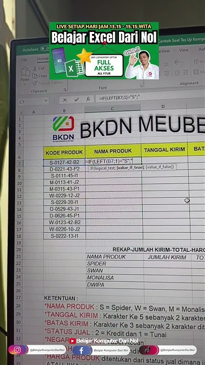 Cara Menggunakan Rumus If Left Di Excel If Excelindonesia Microsoftoffice Tutorialexcel