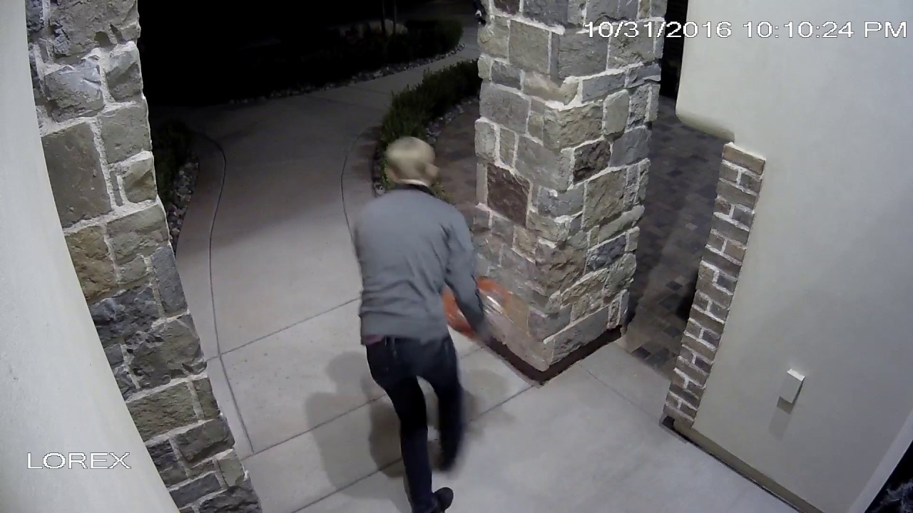 Halloween Candy Thief Get's Caught on Camera - YouTube