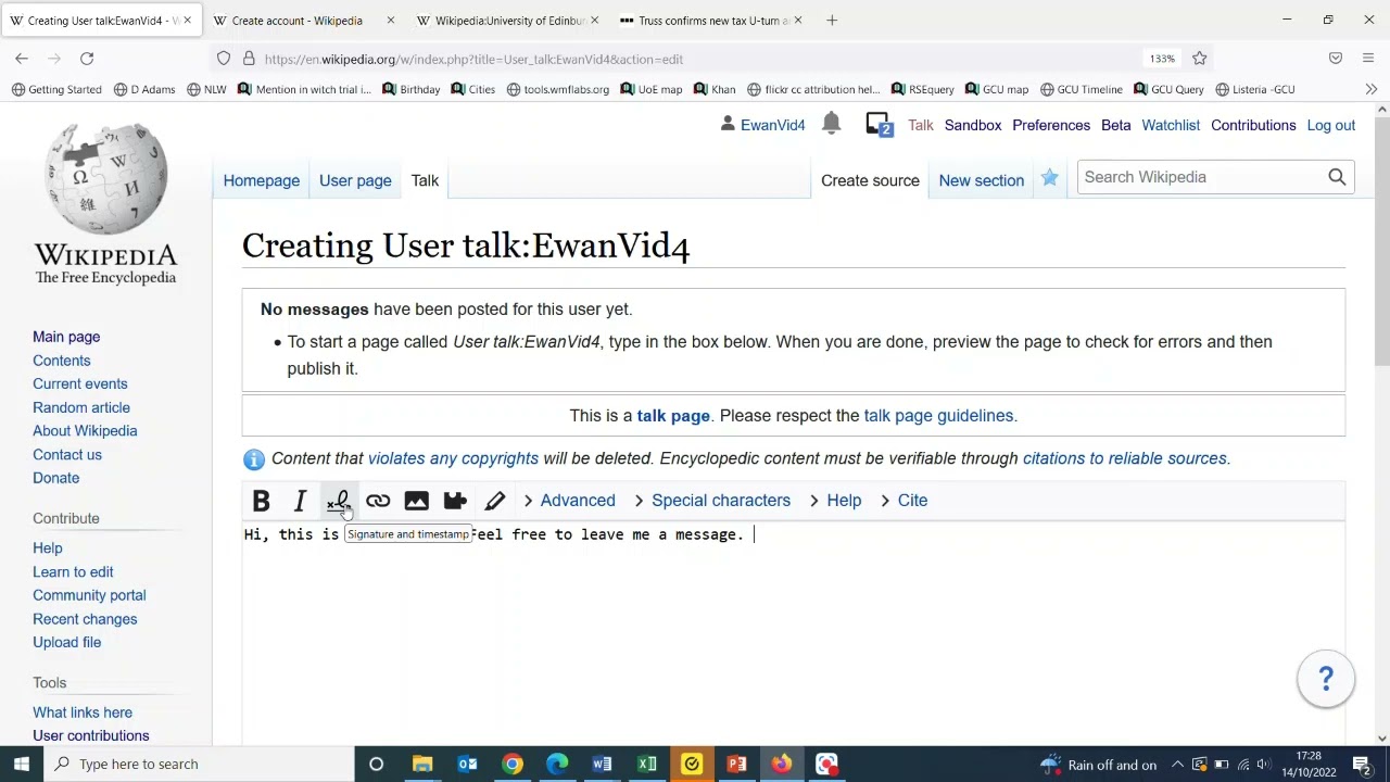 Creating a talk page on Wikipedia - YouTube