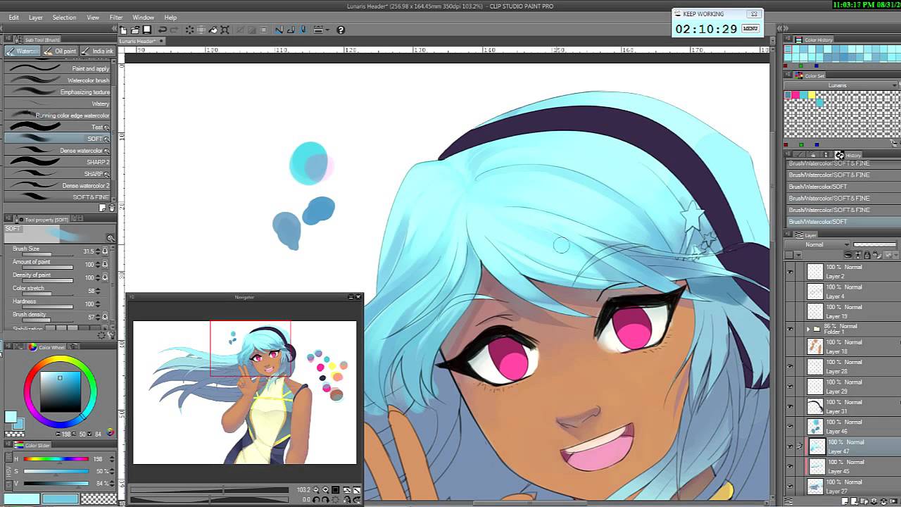 Lunaris [Clip Studio Paint] Speedpaint - YouTube