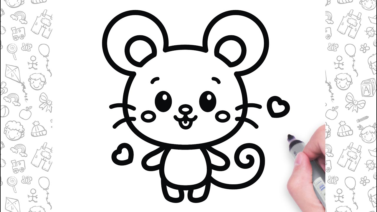 🐭Cute Little Mouse Drawing | How to Draw a Mouse Easy For Kids💖 - YouTube