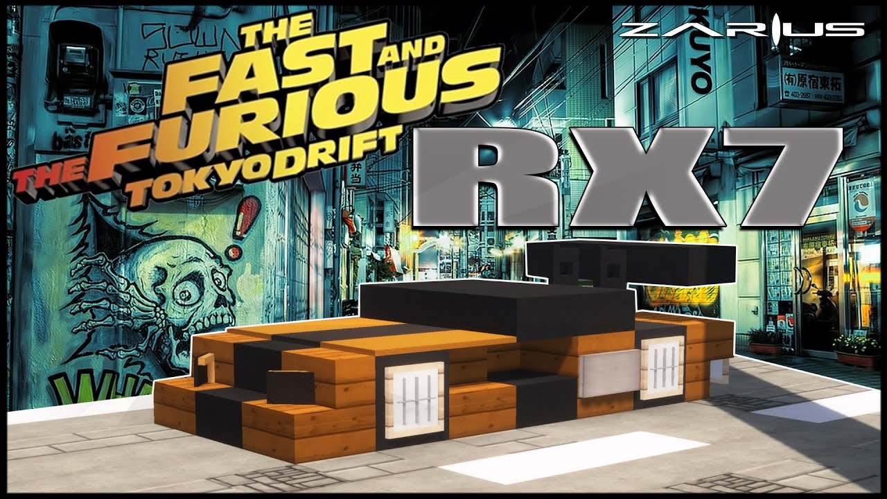 ★Minecraft Vehicle Tutorial - How to Build : Han's RX7 - TOKYO DRIFT ...