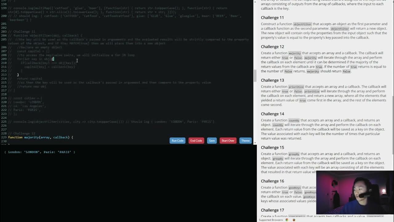 SOLVING Challenges 11-15 on CALLBACKS AND HIGHER-ORDER FUNCTIONS for CSX/CSBIN - YouTube