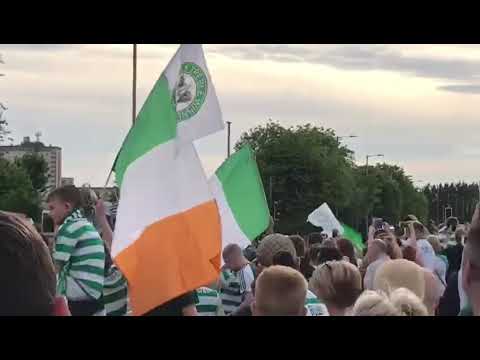Celtic open top bus celebrations parkhead