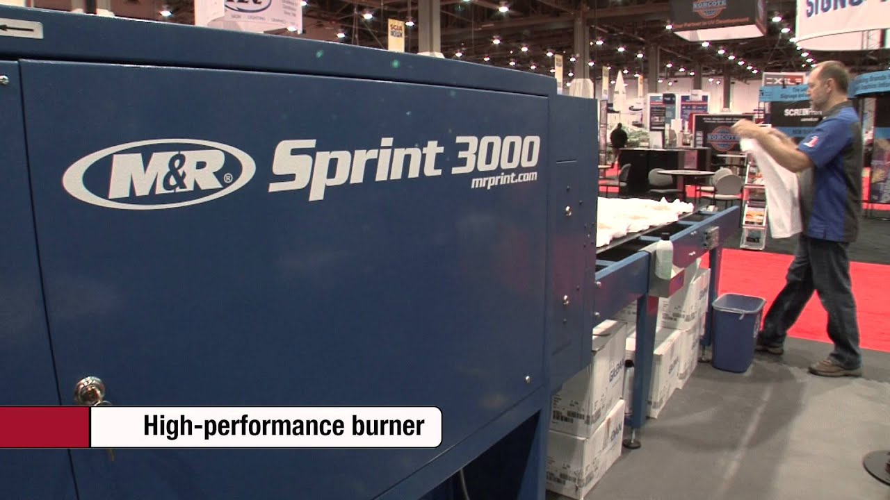 Sprint 3000 - Gas Conveyor Dryer - M&R Screen Printing Equipment - YouTube