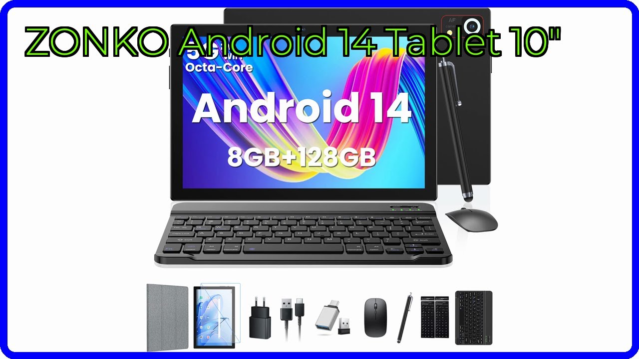 BEWERTUNG (2025): ZONKO Android 14 Tablet 10". WESENTLICHE Einzelheiten ...