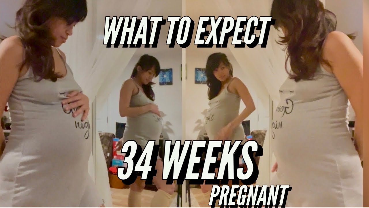 WEEK 34 PREGNANCY BUMP I WEEK BY WEEK PREGNANCY TRANSFORMATION - YouTube
