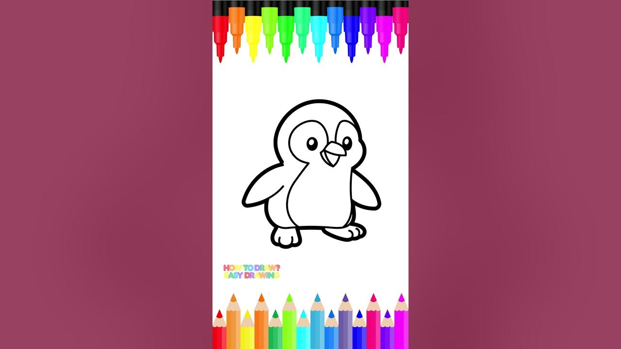 Learn to Draw a Penguin| Easy Penguin Drawing for Kids and Toddlers # ...