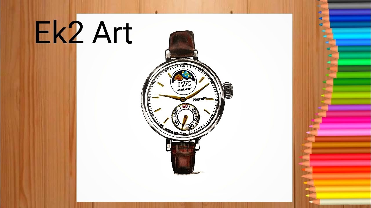 How to Draw watch|| Wristwatch drawing easy|watch drawing |Ek2 Art ...