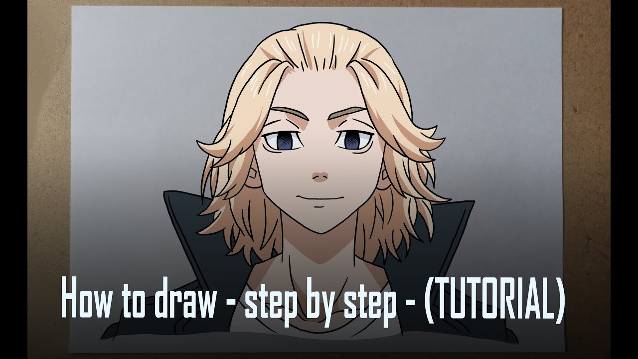 How to draw MANJIRO SANO (Tokyo Revengers) MIKEY tutorial step by step ...
