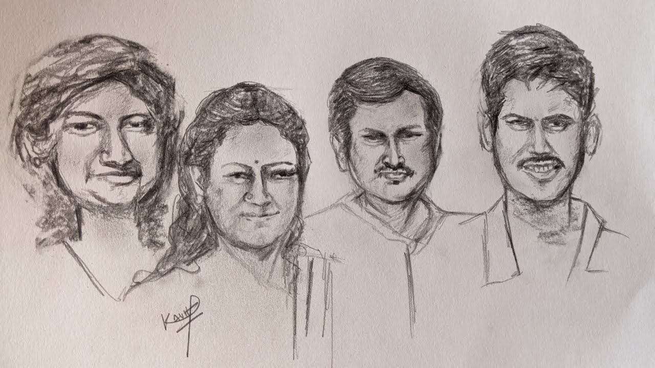 quick family portrait sketch #sketch #drawing #portrait - YouTube