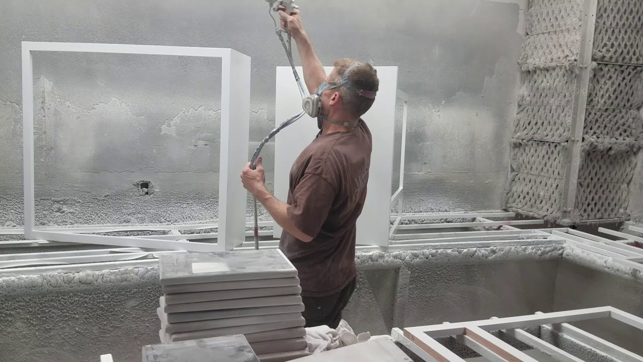 Spraying face frames updated process - YouTube