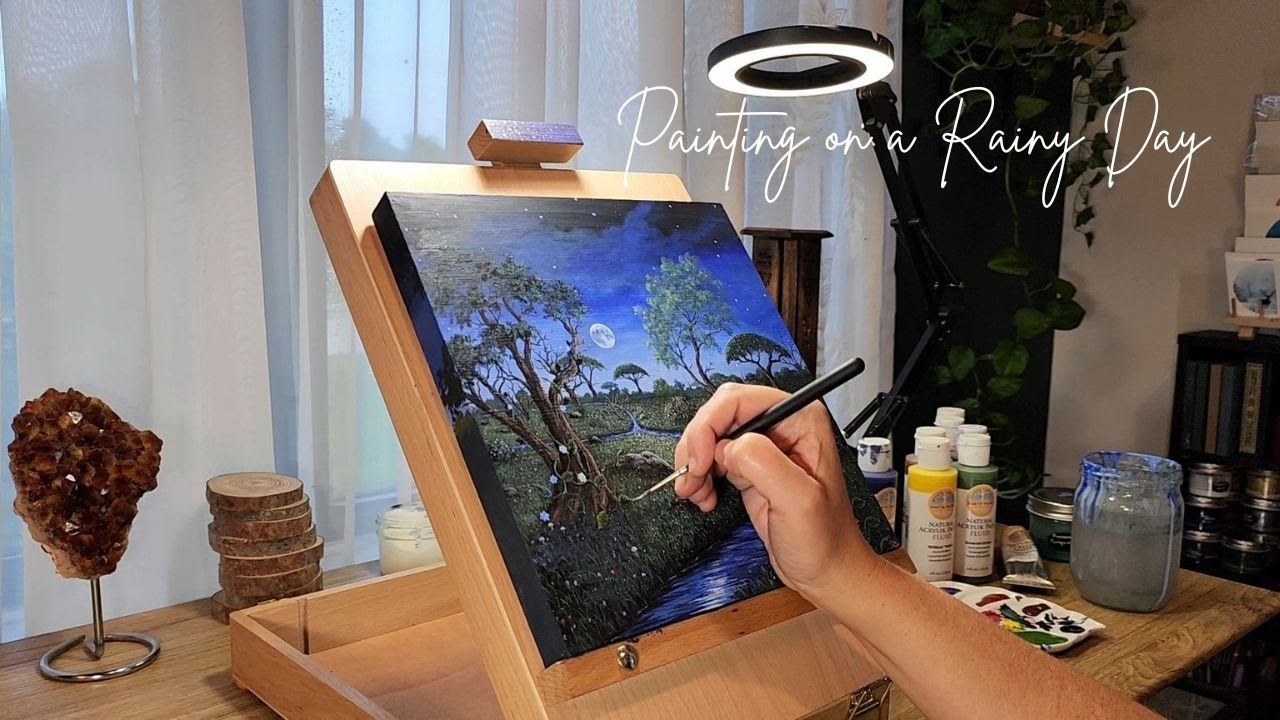 Painting in the Studio on a Rainy Day - YouTube